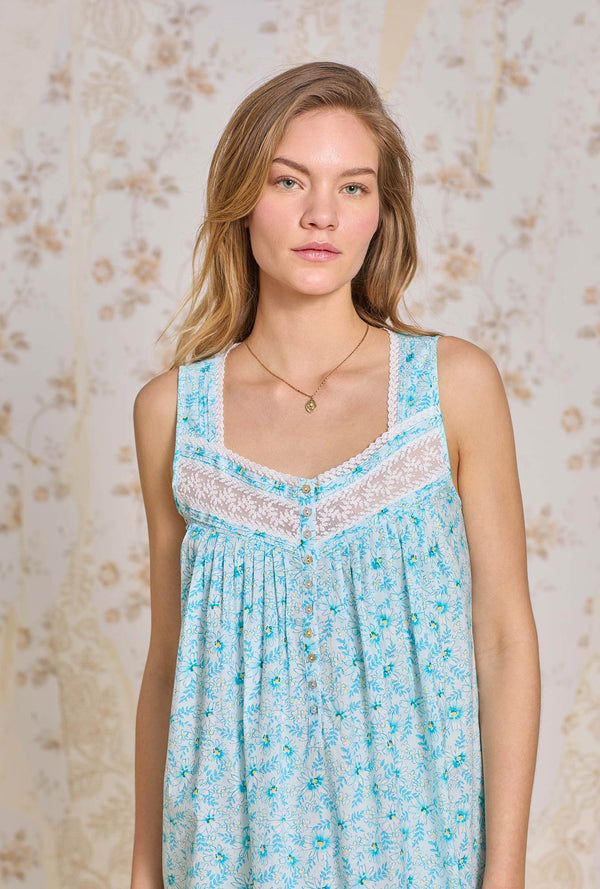 The "Eileen" Daisy Haze Cotton Lawn Ballet Nightgown - Eileen West