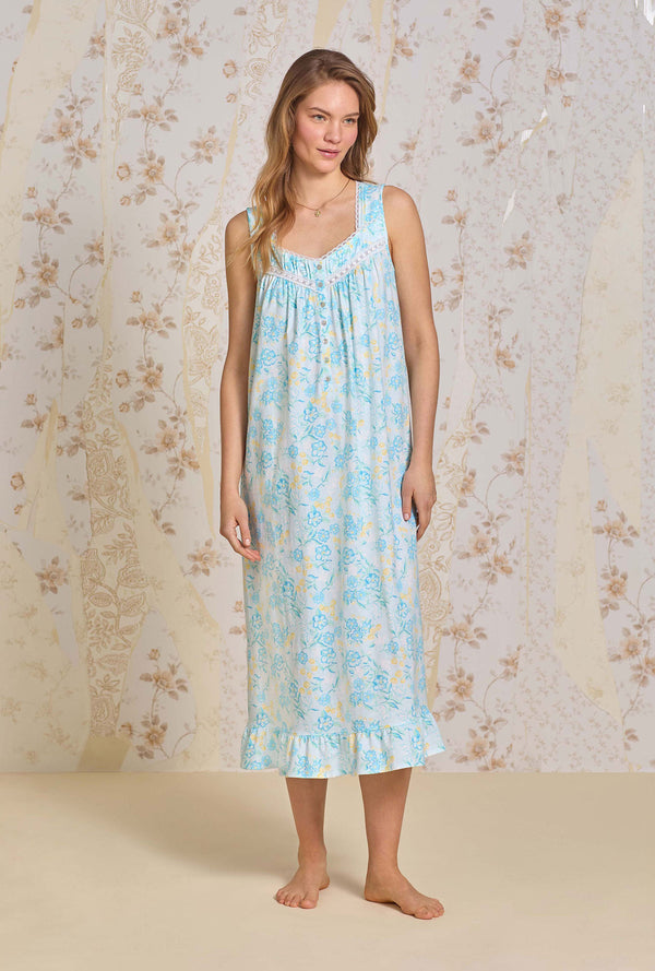 Lemon Flora Cotton Knit Ballet Nightgown - Eileen West